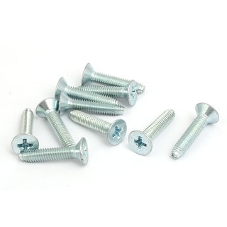 M4x20mm Countersunk Phillips Head Triangle Thread Screw Bolt Silver ...