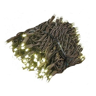 140 Light LED Chasing Christmas Mini Light Set, Warm White, Brown Wire ...