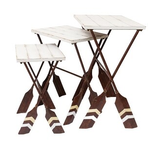 Foldable Stacking Table, Set of 3 - Brown - Set of 3 - Bed Bath ...