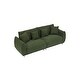 86.6" Teddy velvet large bread sofa with four pillows and hardware feet ...