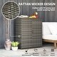 Outdoor Shoe Storage Cabinet with 4 Shelves and Wicker Doors - 33.5" L ...