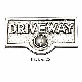 25 Switch Plate Tags DRIVEWAY Name Signs Labels Chrome Brass ...