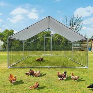 Metal Chicken Run Walk-in Poultry Cage with Waterproof - Bed Bath ...