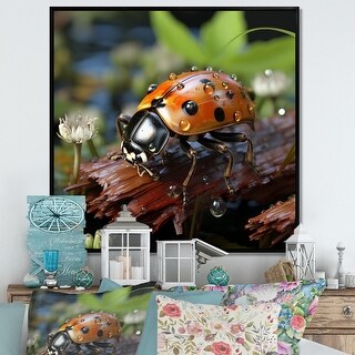 Designart "Adventurous Red Ladybug III" Ladybug Red Wall Decor - Modern ...