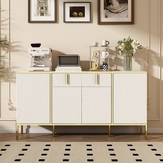Multi-Functional Buffet Cabinet with Hidden Storage and Open Display ...