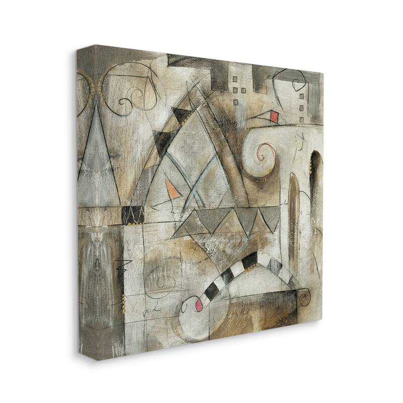 Stupell Traditional European City Abstract Painting Rustic Pillars ...