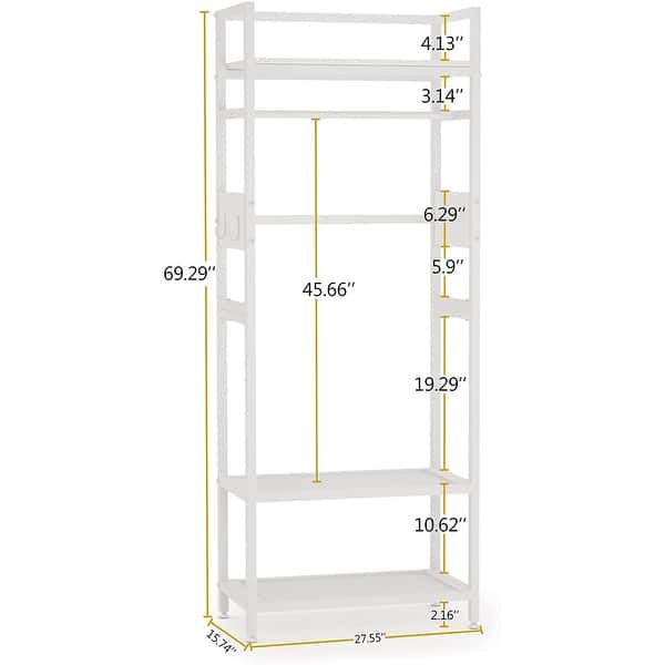 Industrial Small Clothes rack with shelves,freestanding closet ...