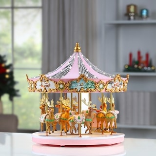 12" Animated & Musical Pink Crystal Carousel - Bed Bath & Beyond - 39046973