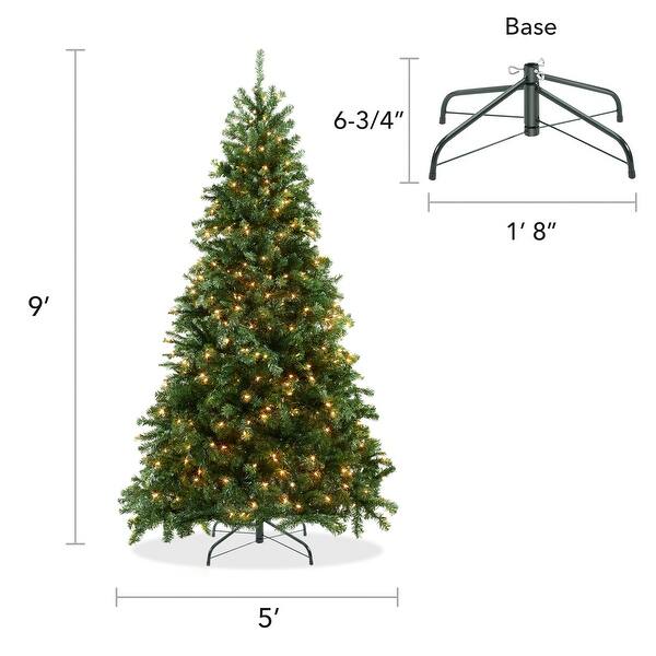 PreLit Realistic Green Spruce Artificial Christmas Tree Stand - Bed ...