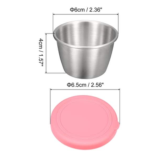 4pcs Small Stainless Steel Condiment Containers Cups for Bento Box ...