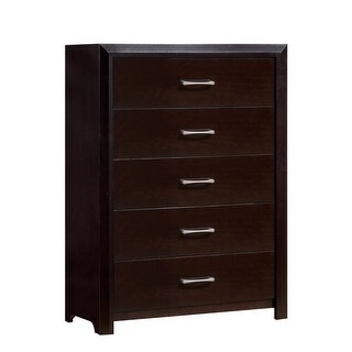 5- Drawer Wooden Chest with Sleek handles, Espresso Brown - Bed Bath ...