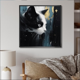 Designart "White And Black Captivating Cats Iii" Animals Cat Kittens ...