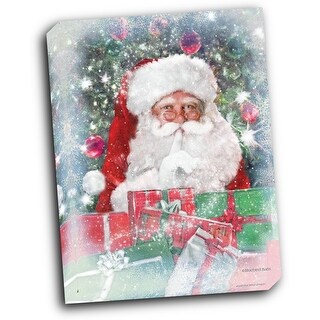 Snowy Secret Santa 16x20 Gallery Wrapped Stretched Canvas - Bed Bath ...