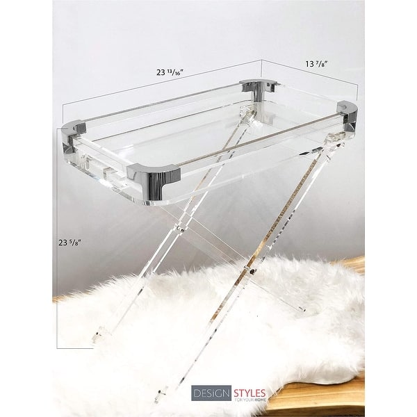 Designstyles Acrylic Folding Table Clear Design w/Chrome or Gold Trim ...