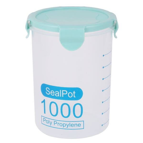 PP Cylinder Sealed Candy Coffee Soybean Food Storage Container Cyan 1L ...