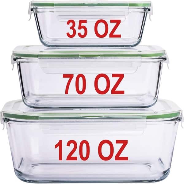 Glass Containers for Food Storage Set 3 - Bed Bath & Beyond - 39099468