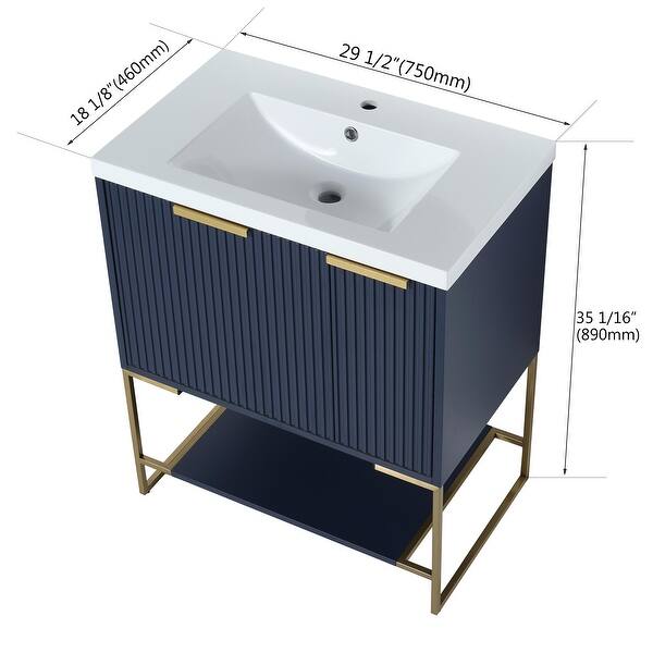 30-Inch Freestanding Bathroom Vanity with Resin Basin (30x18) - Bed ...