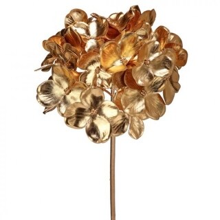 Metallic Gold Hydrangea Pick Artificial Flower - Bed Bath & Beyond ...