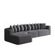 Chenille Sectional Sofa Set, Modern Cloud-Shaped Curved Sofa, Includes ...