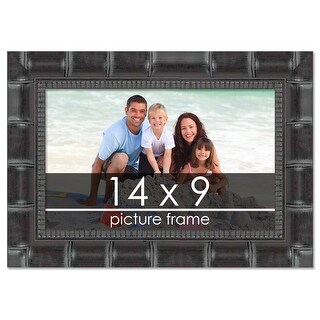 14x9 Bamboo Black Complete Wood Picture Frame with UV Acrylic, Foam ...
