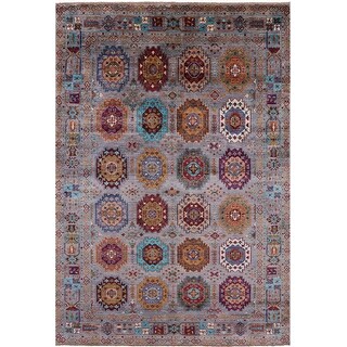 Golden Nile Turkmen Ersari Hand Knotted Wool Rug - 6' 9" X 9' 11" - Bed ...