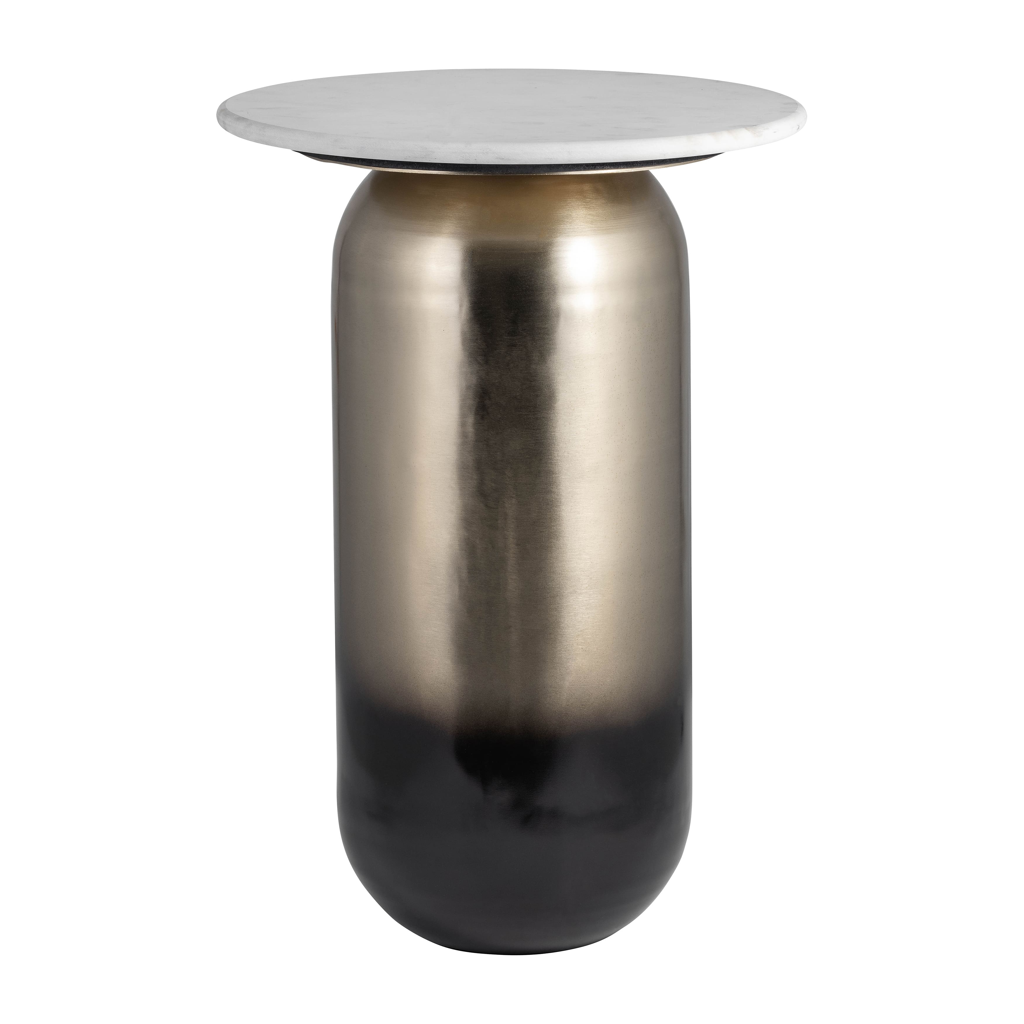 Sagebrook Home Modern Marble/Metal Neutral White and Gold Side Table ...