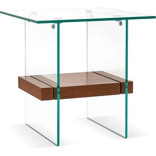 ivinta Modern Glass End Table, Small Side Table for Living Room - Bed ...