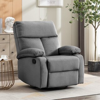 Hzlagm Small Manual Velvet Swivel Rocker Recliner Chair - Bed Bath ...