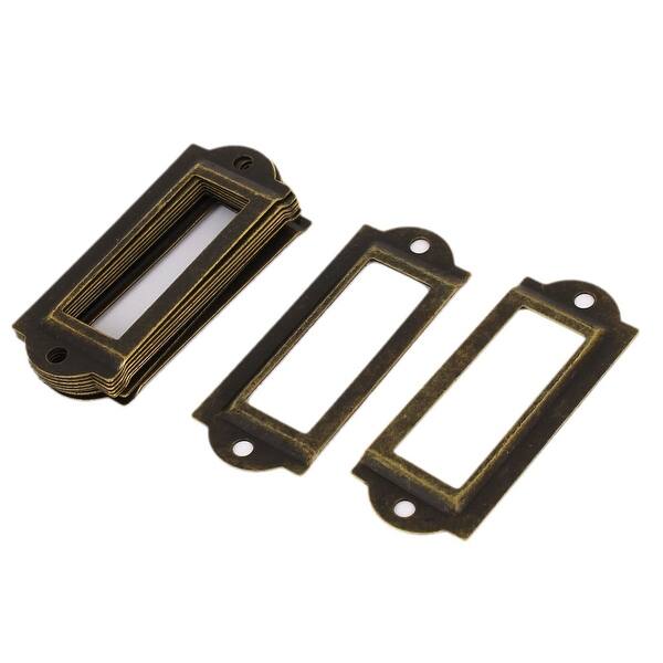 Library File Drawer Label Tag Name Card Holder Bronze Tone 10pcs ...
