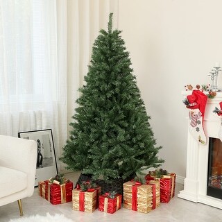6ft Xmas Tree with 1000 Branch Tips, Easy Setup, Flame-Retardant Steel ...