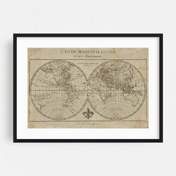 Map of the World Sepia Maps Transportation Vintage Art Print/Poster ...