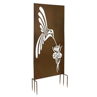 Hummingbird Privacy Screen 24.75"L x 66"H Metal - Rustic - 24.75"L x 66 ...