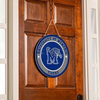 University of Memphis Wooden Door Decor Wall Sign - Multi-Color - Bed ...