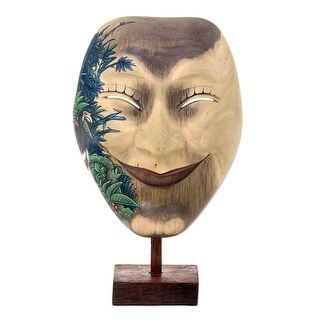 Novica Handmade Blissful Smile Wood Mask - Bed Bath & Beyond - 37867468