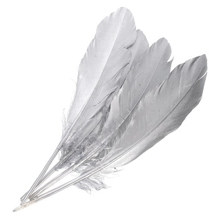 5.5-7 Inch Goose Feathers 50 Pack Bulk Natural Feathers, Silver White ...