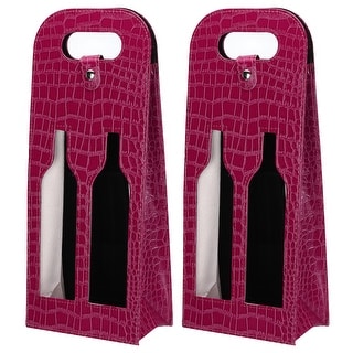 2 Bottle Wine Gift Bag, 2x Wine Bag Reusable Leather Wine Tote Carrier ...