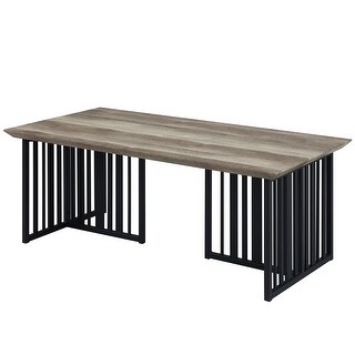 ACME Coffee Table Industrial End Table with Metal Tube Support Accent ...