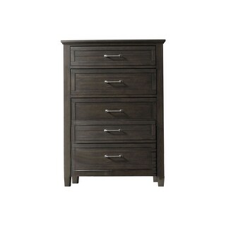 5 Drawers Chest With Felt-lined Drawers, Walnut - Bed Bath & Beyond ...