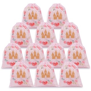 Pink Drawstring Favor Bags for Girls Princess Birthday Party Supplies ...