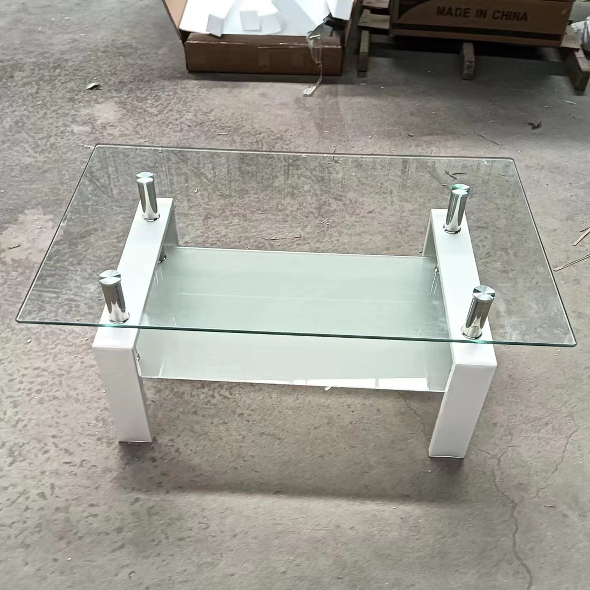 Tempered Clear Glass Coffee Table 2 Layers Coffee Table Living Room Center Table Bed Bath Beyond 40466458