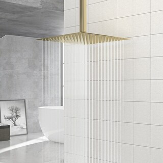 16" Square Wall and Ceiling Mounted Rainfall Shower Head - Bed Bath ...