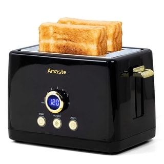 2 Slice Toaster, Retro Bread Toaster with LED Digital Countdown Timer ...