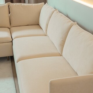 90.9'' Sectional Sofa,Left Hand Facing L-Shaped Corner Sofa , Recessed ...