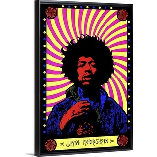 "Jimi Hendrix (1973)" Black Float Frame Canvas Art - Bed Bath & Beyond ...