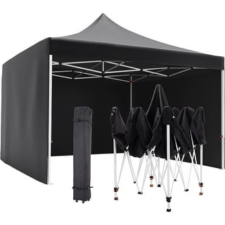 Portable Canopy Tent, 10x10FT with 3 Side Walls, Waterproof Windproof ...