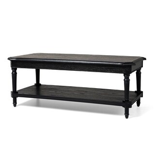 Maven Lane Pullman Traditional Square Wooden Coffee Table, Black, Set ...