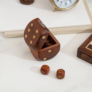 Wooden Brown Dice With Natural Finish - Bed Bath & Beyond - 42699562