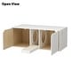 Dual-Compartment Cat Litter Box Enclosure Multi-Functional Furniture ...