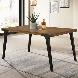 Walnut and Black Extendable Dining Table with 2 Leaf - Bed Bath ...