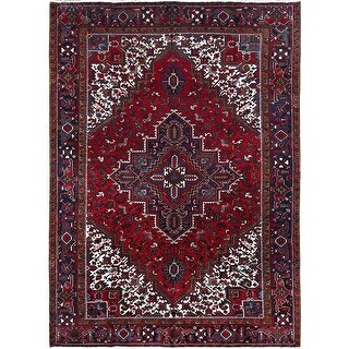 Shahbanu Rugs Ruby Red Geometric Medallion Tribal Weave Hand Knotted ...